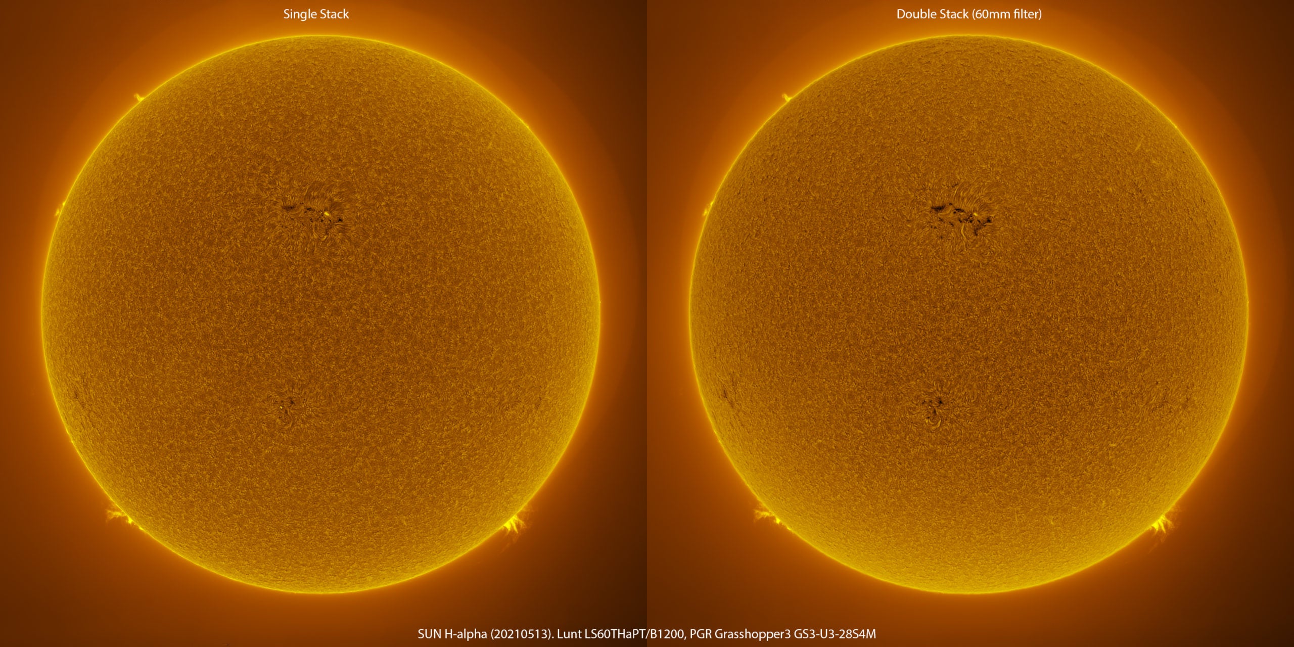 Sun in H-alpha - Single Stack/Double Stack – Lunt Solar Systems